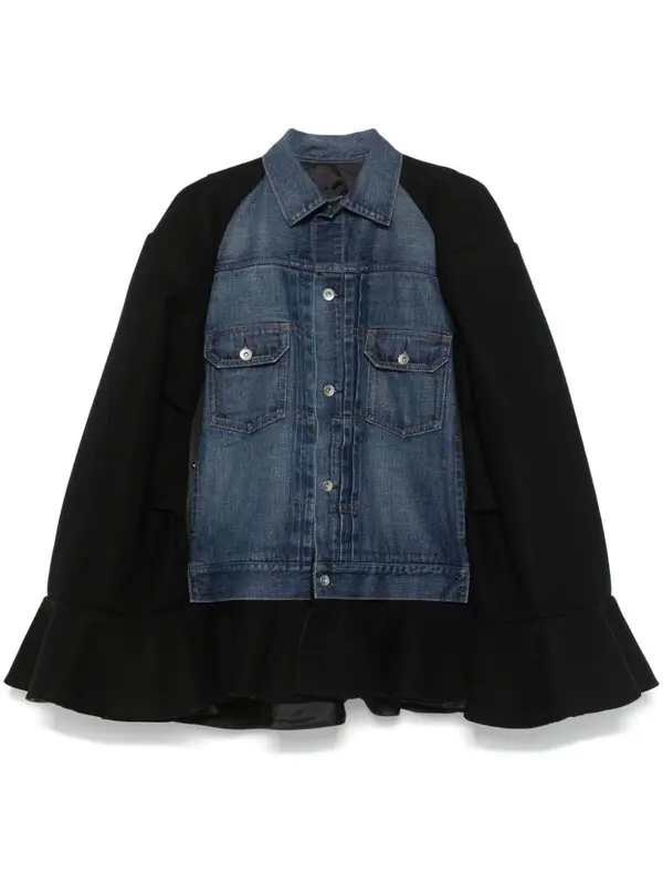 Sacai Denim-panel Cape
