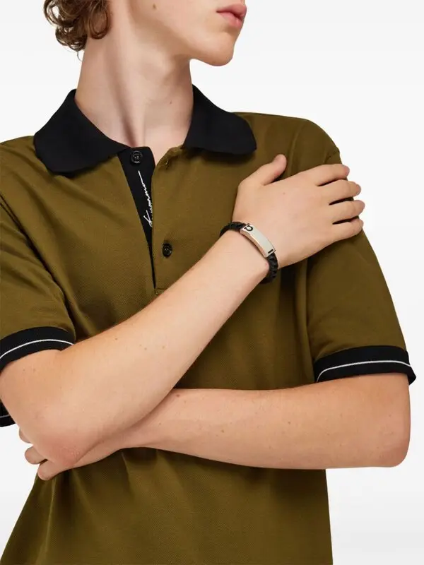 FERRAGAMO Gancini Leather Bracelet - Black