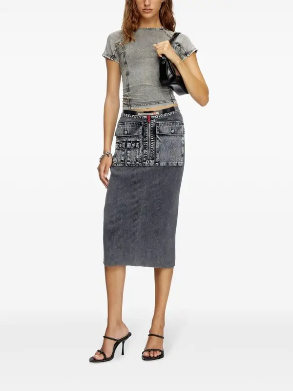 DIESEL M-meryn Midi Skirt