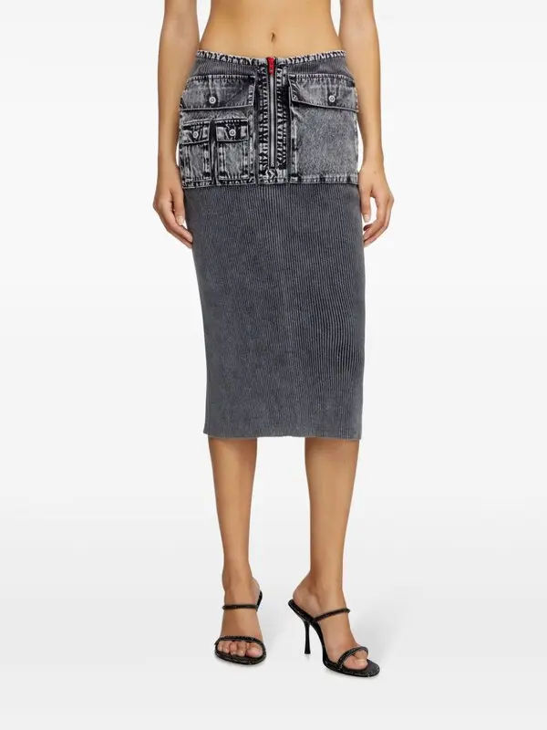 DIESEL M-meryn Midi Skirt