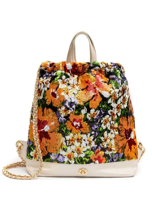 ISLA Sequin-embellished Floral Backpack