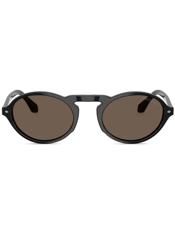 Giorgio Armani Oval-frame Sunglasses - Black
