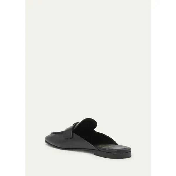 Prada Vitello Leather Mule Loafers - Nero