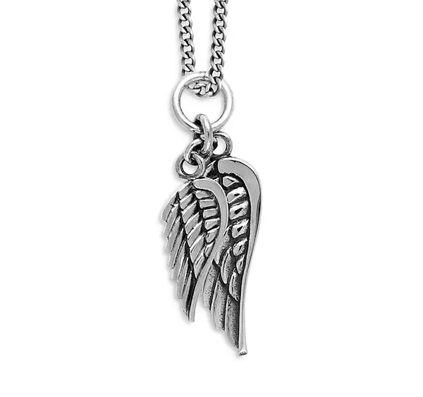 KING BABY STUDIO Double Wing Pendant Necklace - Silver