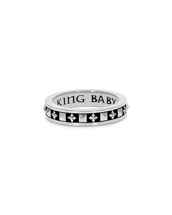 KING BABY STUDIO Studded Stackable Ring - Silver