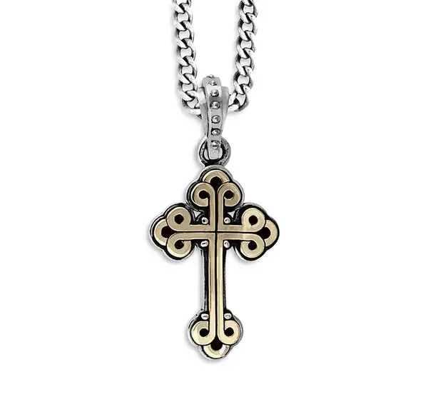 KING BABY STUDIO Small Alloy Cross Pendant Necklace - Gold/silver