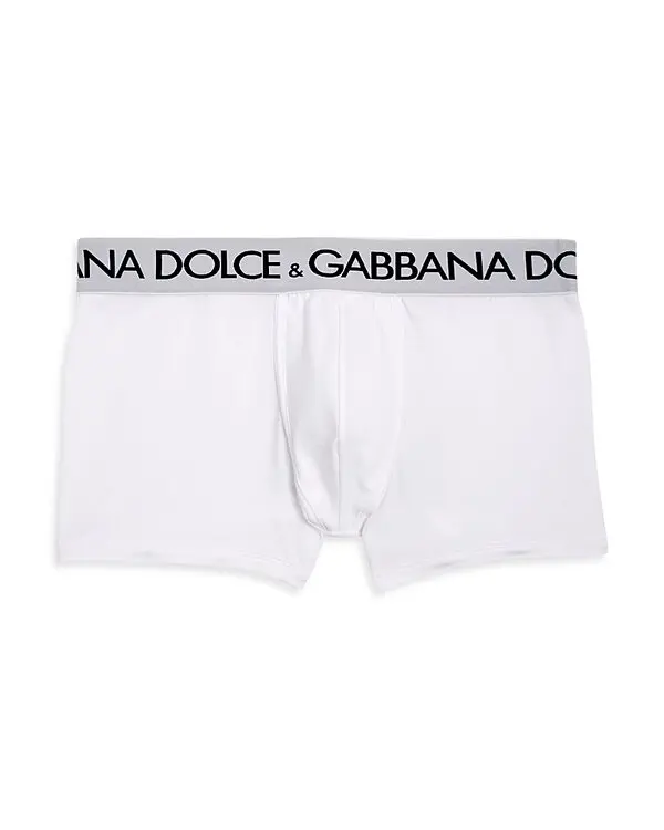 Dolce & Gabbana Cotton Blend Logo Waistband Boxer Briefs - Bianco Ottico