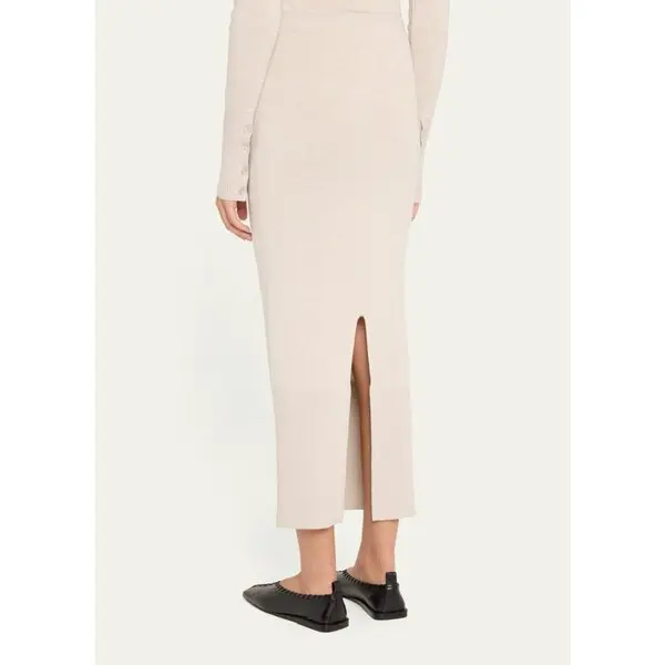 Anna Quan Gia Ribbed Knit Midi Skirt