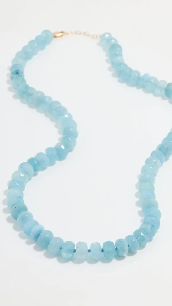 Jia Jia 14k Gold Aquamarine Beaded Necklace