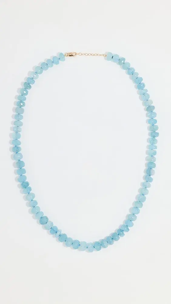Jia Jia 14k Gold Aquamarine Beaded Necklace