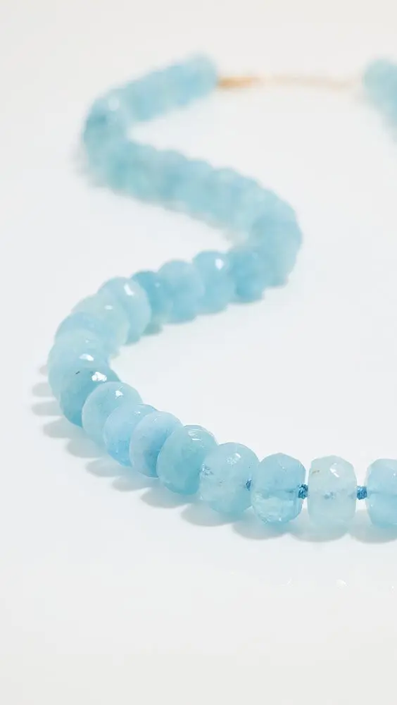 Jia Jia 14k Gold Aquamarine Beaded Necklace