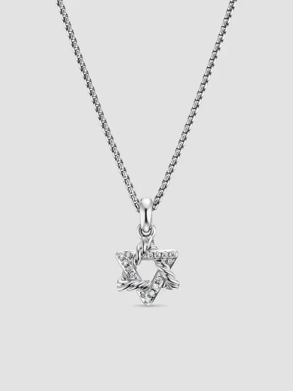 David Yurman Star Of David Pendant Necklace In Sterling Silver With Diamonds, 9.6mm - Diamond