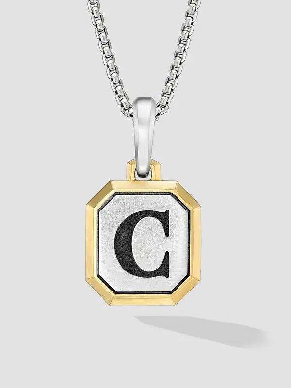 David Yurman Initial Amulet In Sterling Silver - C Silver