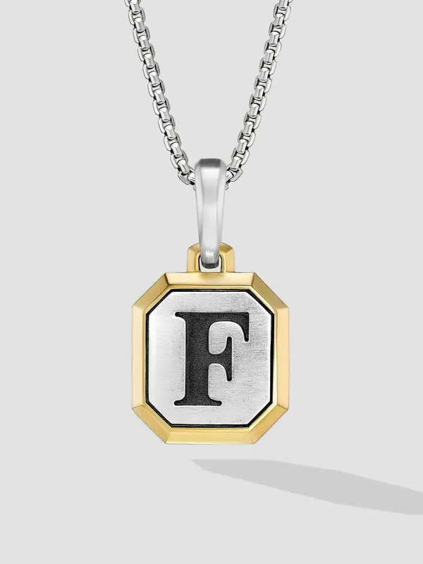 David Yurman Initial Amulet In Sterling Silver - F Silver