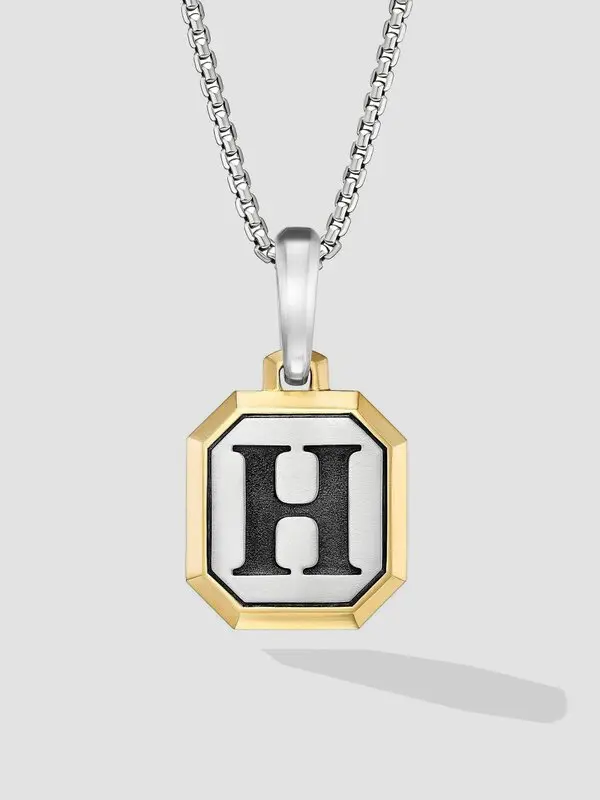 David Yurman Initial Amulet In Sterling Silver - H Silver