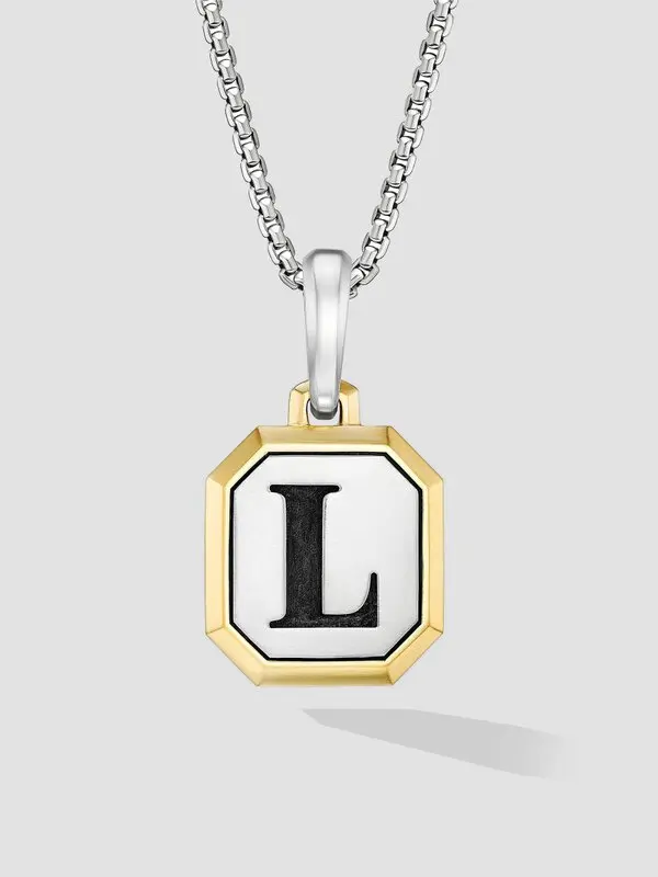 David Yurman Initial Amulet In Sterling Silver - L Silver