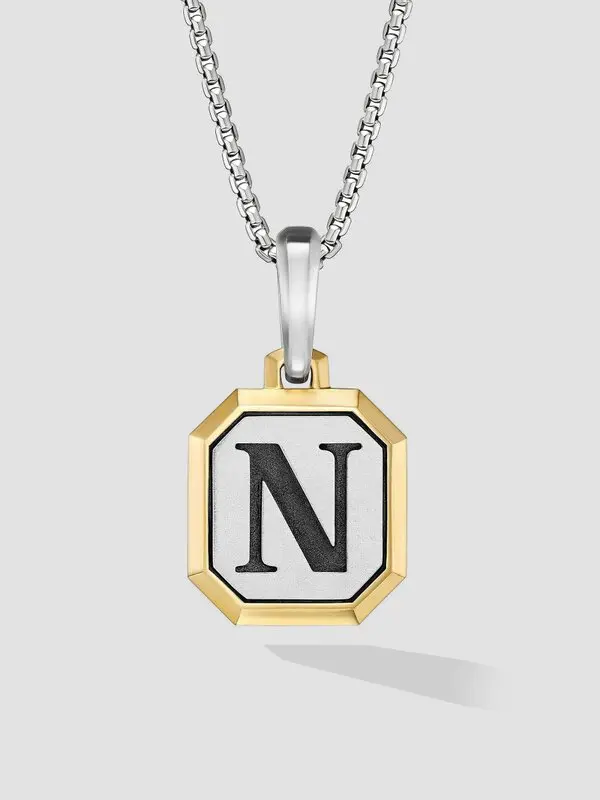 David Yurman Initial Amulet In Sterling Silver - N Silver