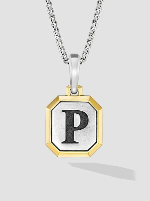 David Yurman Initial Amulet In Sterling Silver - P Silver
