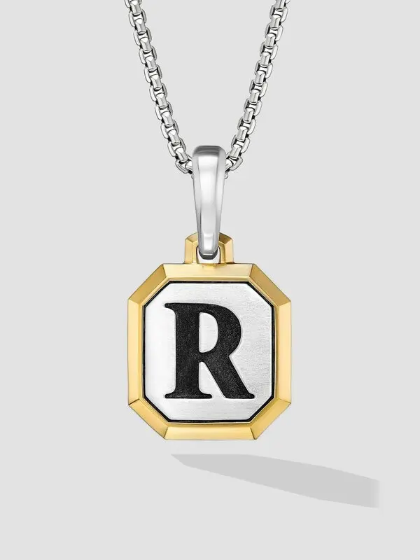 David Yurman Initial Amulet In Sterling Silver - R Silver