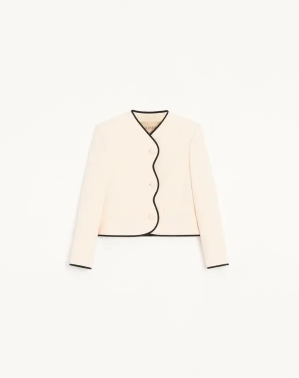 Valentino Garavani Crepe Couture Jacket - Vanilla/black