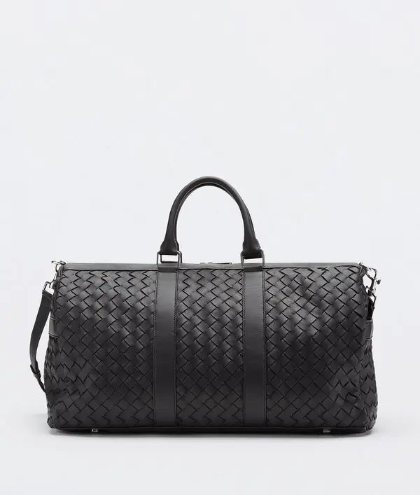 Bottega Veneta Intrecciato Leather Duffle Bag - Black