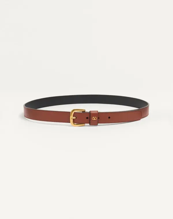 Valentino Garavani Vlogo Signature Belt - Deep Caramel