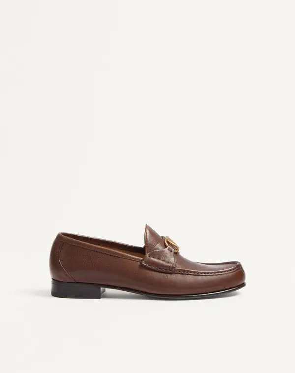 Valentino Garavani Vlogo Signature Buffalo Loafer - Bark Brown