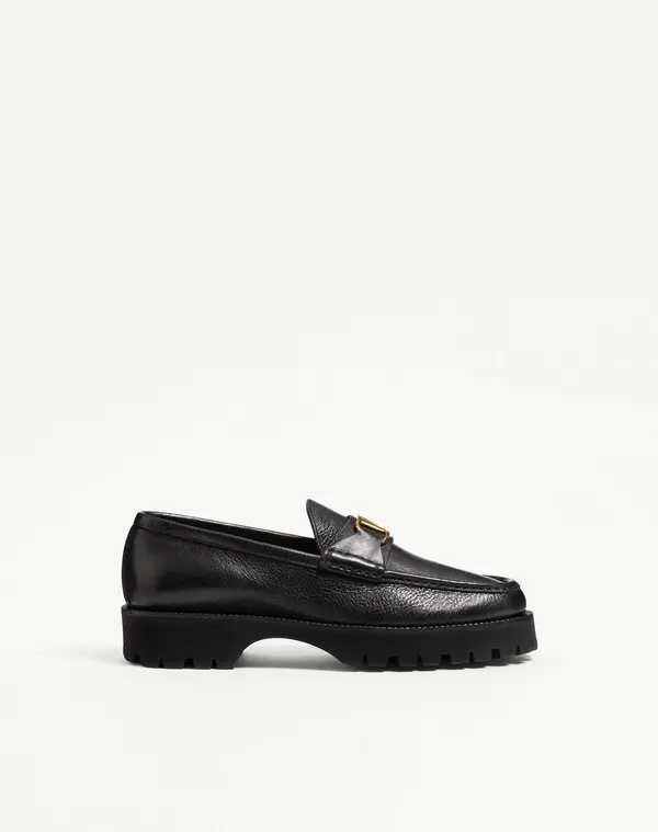 Valentino Garavani Vlogo Signature Buffalo Loafer - Black