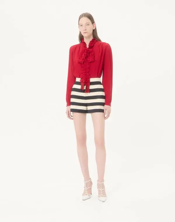 ValentinoGaravani Crepe De Chine Long-sleeve Shirt With Bow Detail - Paris