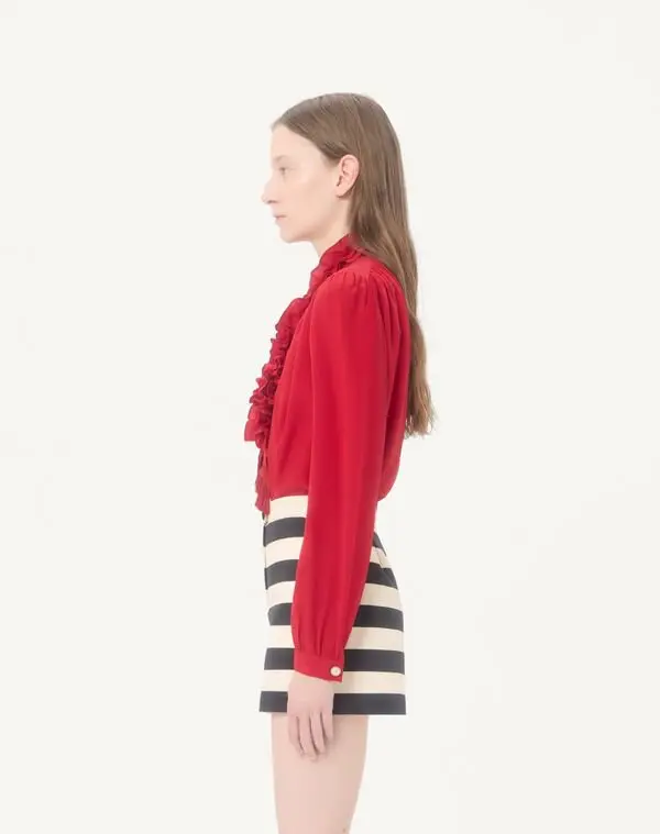 ValentinoGaravani Crepe De Chine Long-sleeve Shirt With Bow Detail - Paris