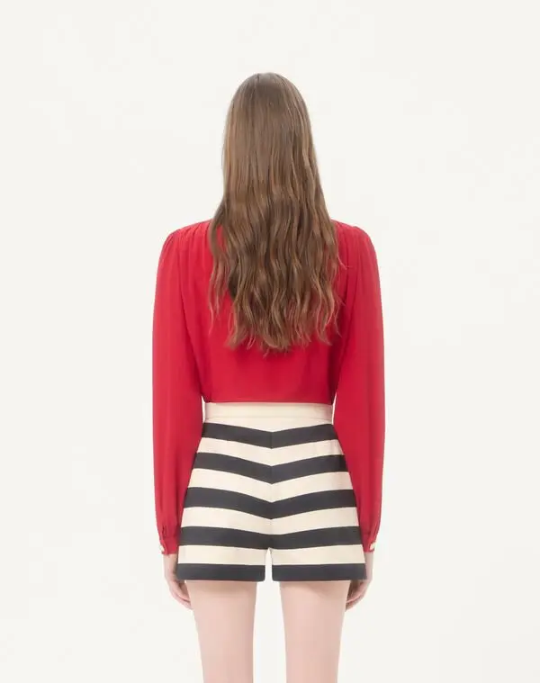 ValentinoGaravani Crepe De Chine Long-sleeve Shirt With Bow Detail - Paris