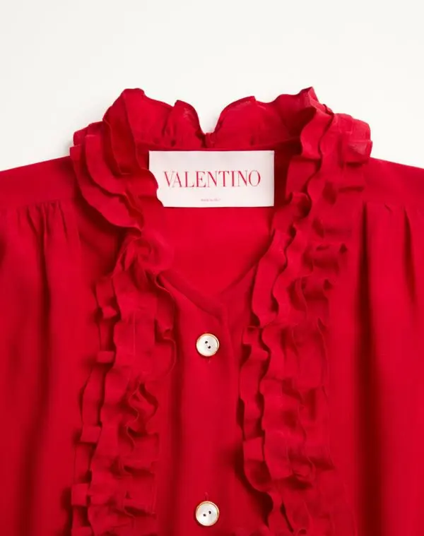 ValentinoGaravani Crepe De Chine Long-sleeve Shirt With Bow Detail - Paris
