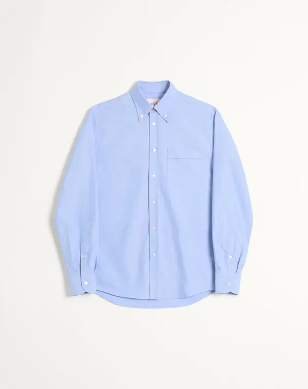 Valentino Garavani Vlogo Embroidered Cotton Shirt - Sky Blue