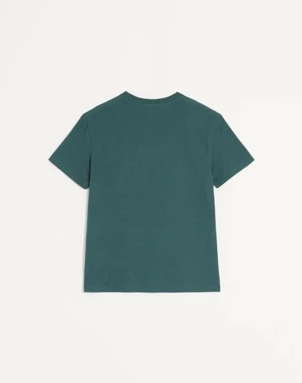 Valentino Garavani Cotton T-shirt With Vlogo Patch - Dark Green