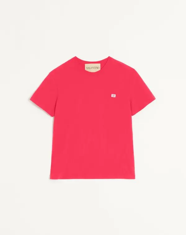 Valentino Garavani Cotton T-shirt With Vlogo Patch - Red