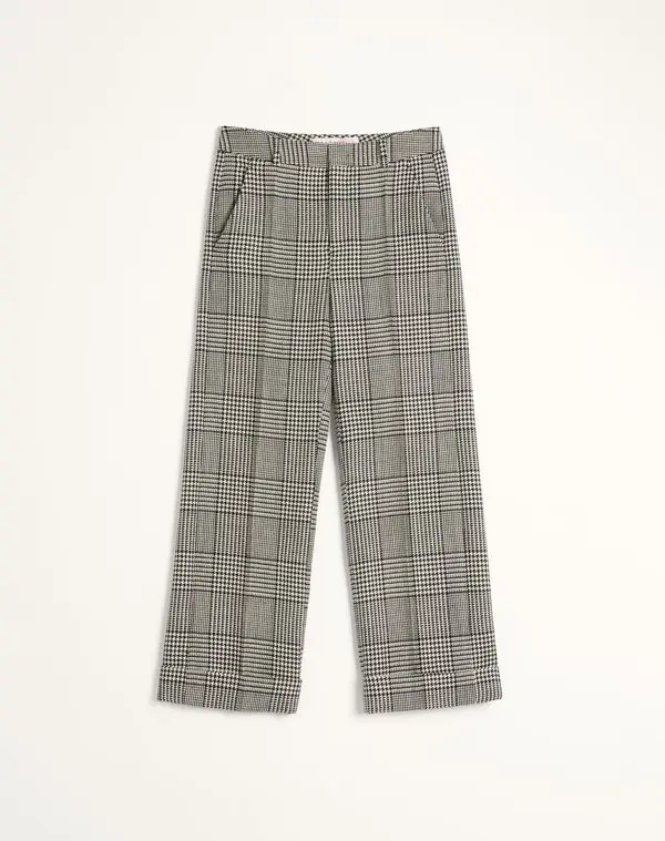 Valentino Garavani Houndstooth Check Virgin Wool Trousers
