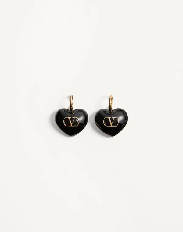 Valentino Garavani Coeur Royal Earrings - Gold/black