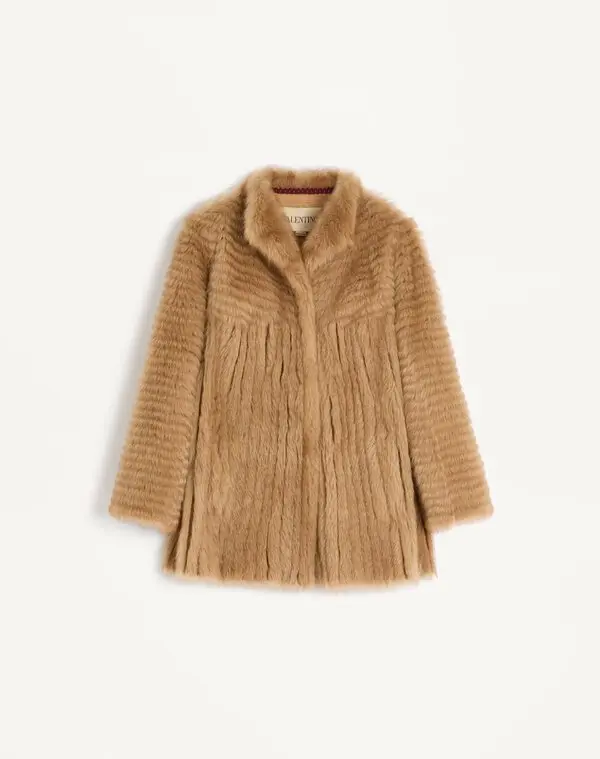 Valentino Garavani Shearling Lynx Print Coat - Honey