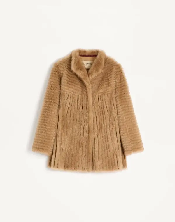 Valentino Garavani Shearling Coat - Honey