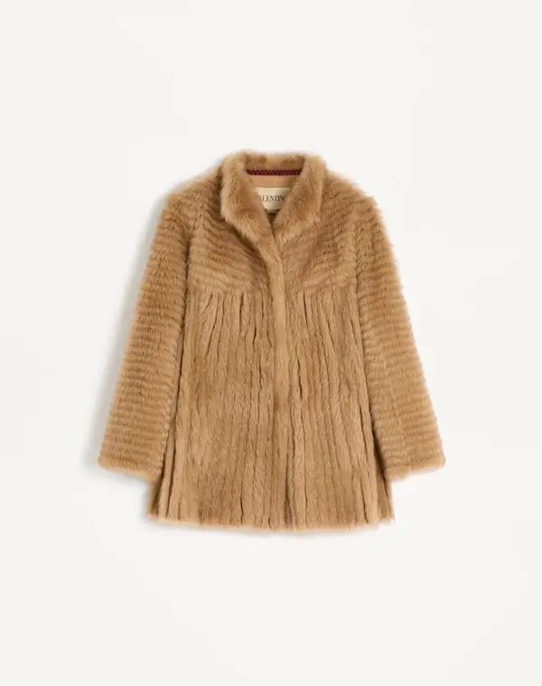 Valentino Garavani Shearling Coat - Honey