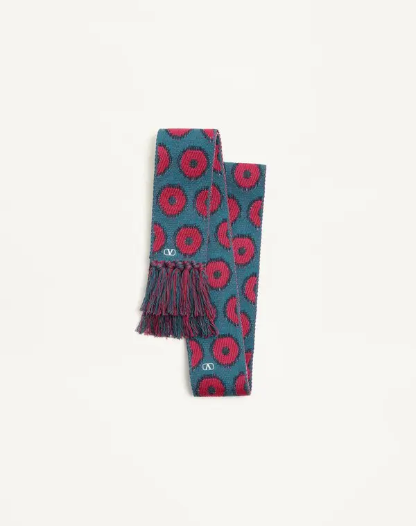 Valentino Garavani Antibes Cotton Scarf With - Red/blue