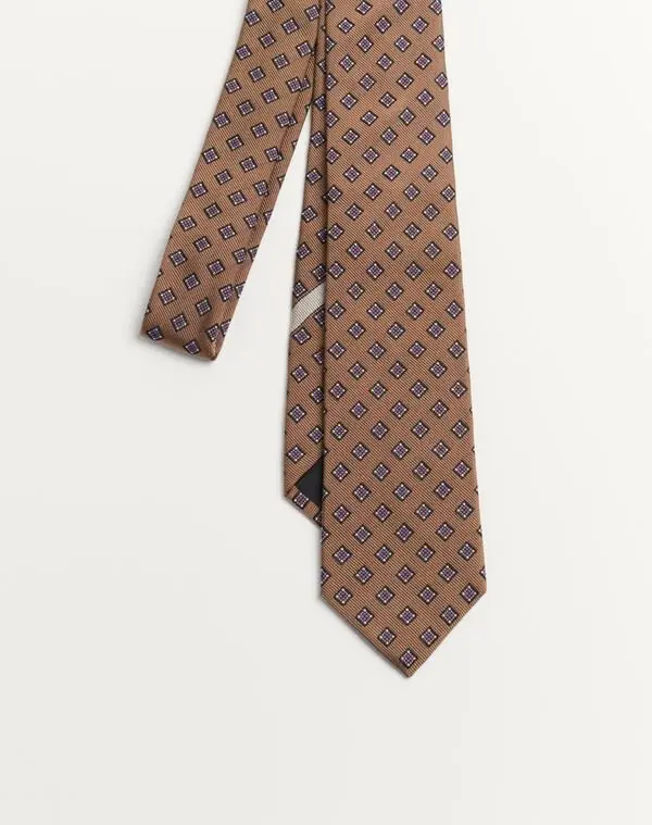 Valentino Garavani Micro-check Jacquard Neck Tie - Beige/black