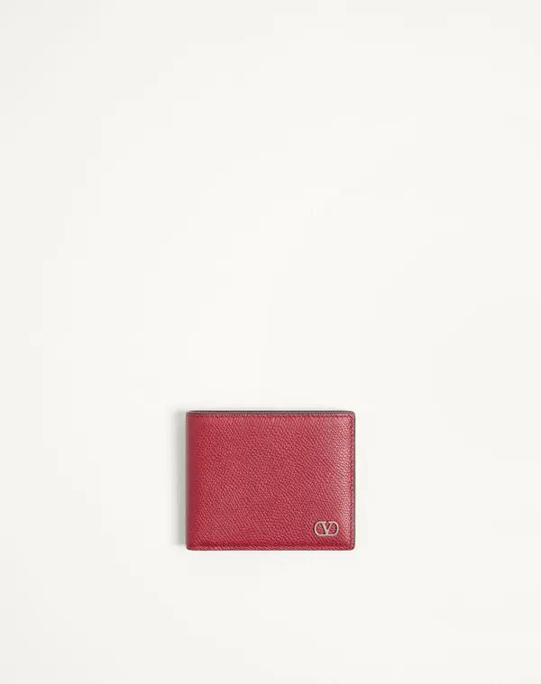 Valentino Garavani Vlogo Signature Grainy Calfskin Bracelet - Red
