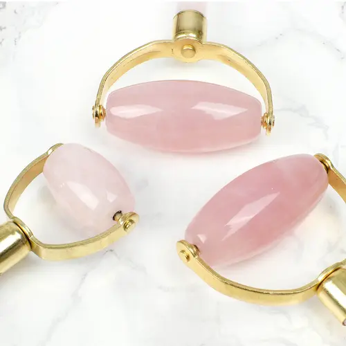 WHITE LOTUS BEAUTY Premium Rose Quartz Facial Roller - Pink