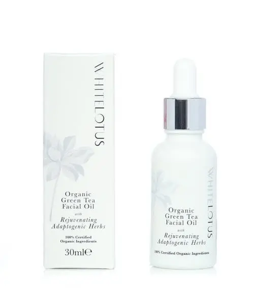 WHITE LOTUS BEAUTY With Rejuvenating Bioactive Herbs - Green Tea Facial Oil