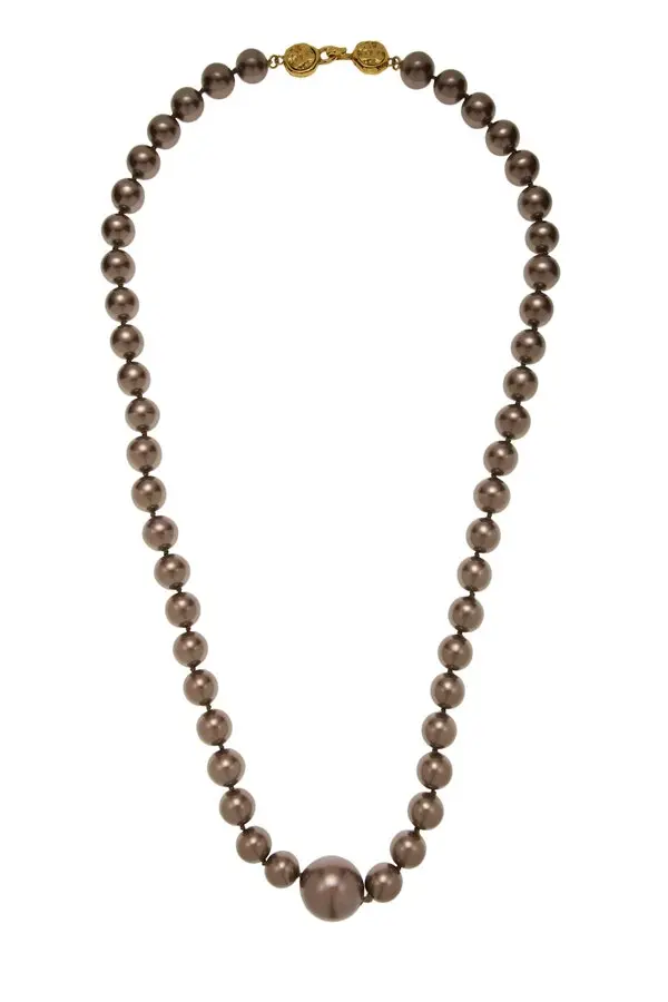 Chanel Faux Pearl Necklace - Brown