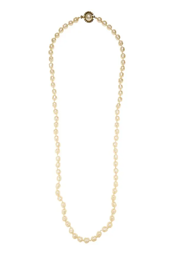 Chanel Faux Pearl Necklace - Gold