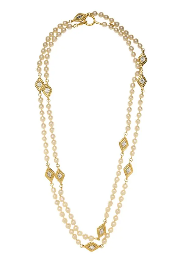 Chanel Faux Pearl Necklace - Gold