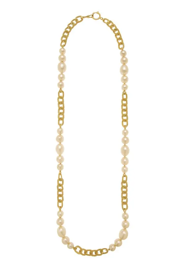 Chanel Faux Pearl Necklace - Gold