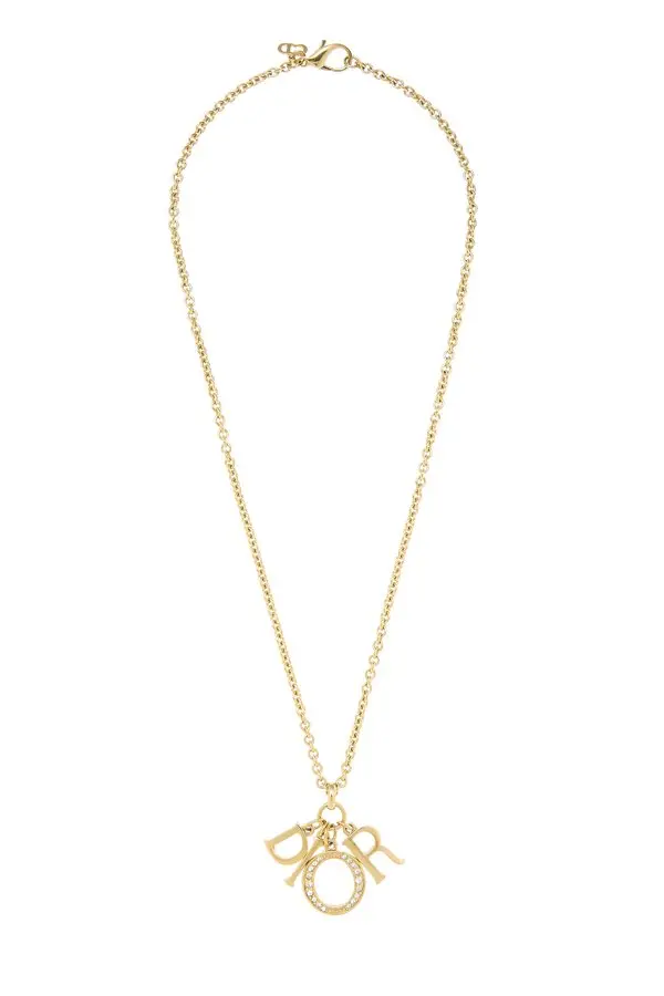 Dior Crystal Logo Letters Necklace